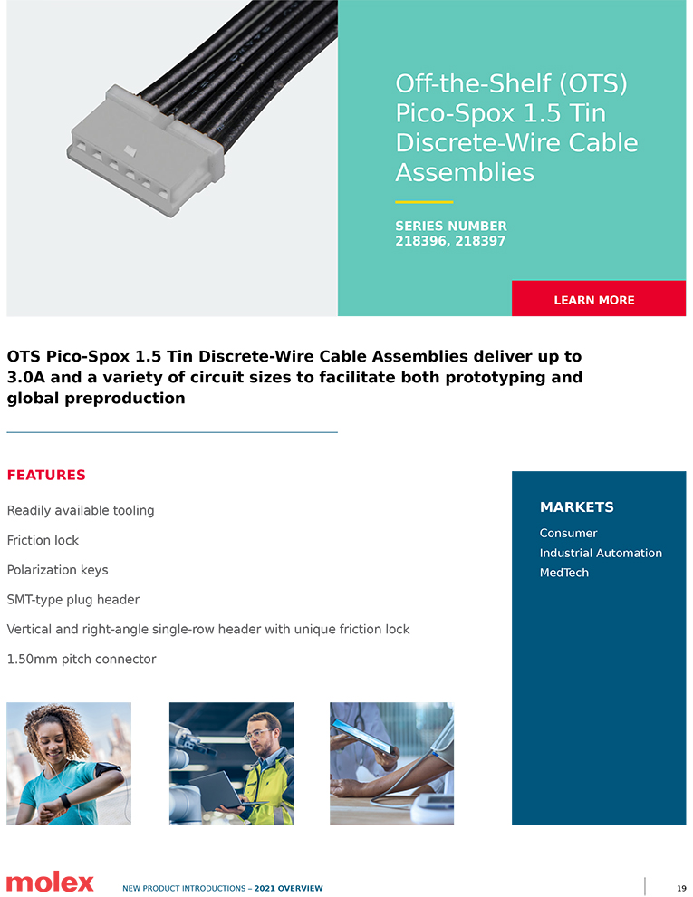 Off-the-Shelf (OTS) Pico-Spox 1.5 Tin Discrete-Wire Cable Assemblies ...