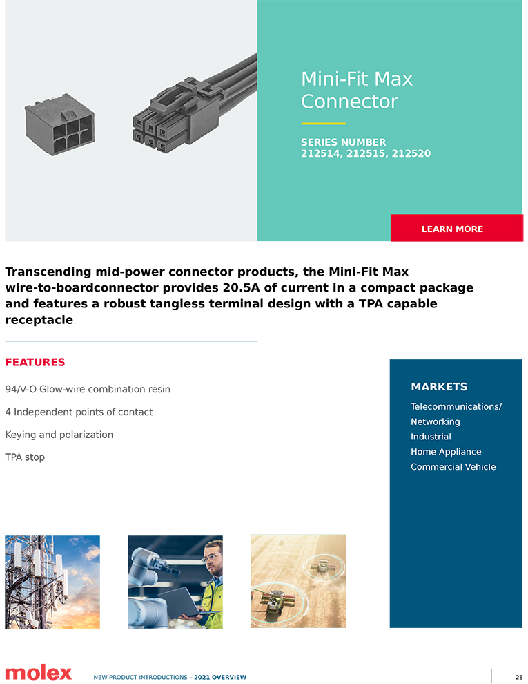 Mini-Fit Max Connector - 上海涛融实业有限公司