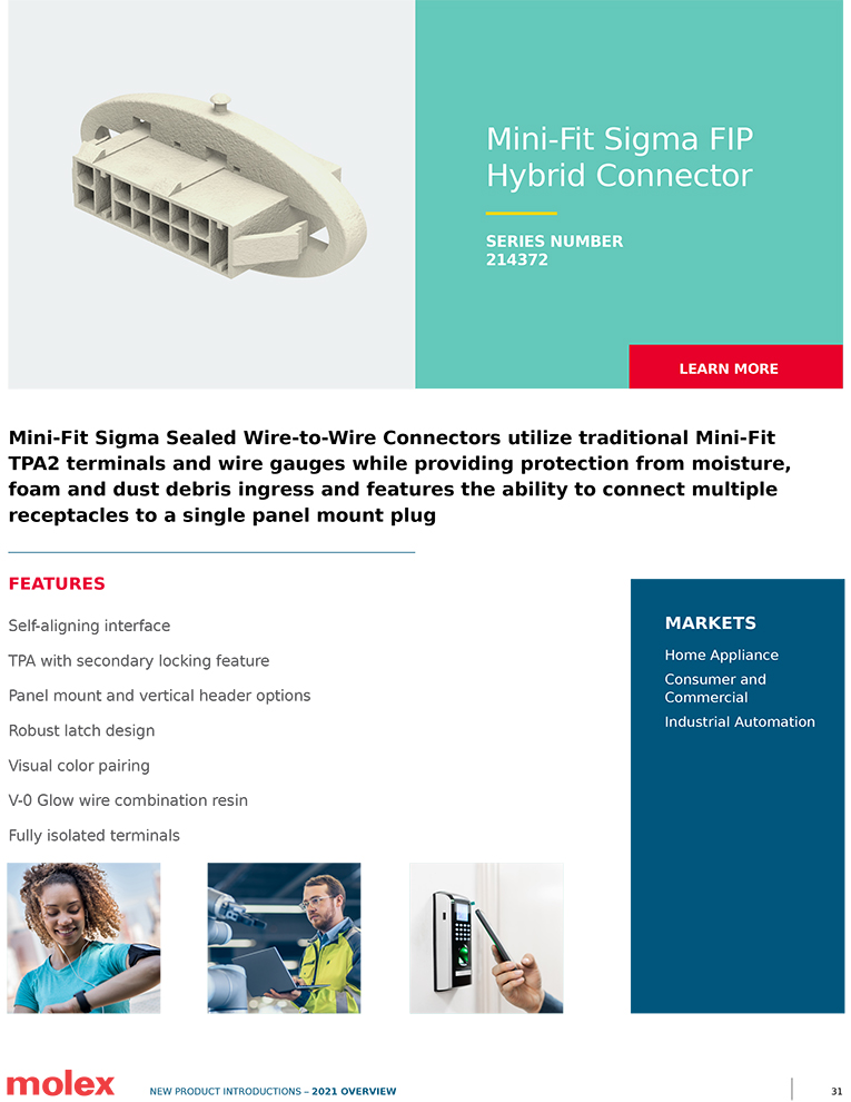 Mini-Fit Sigma FIP Hybrid Connector - 上海涛融实业有限公司