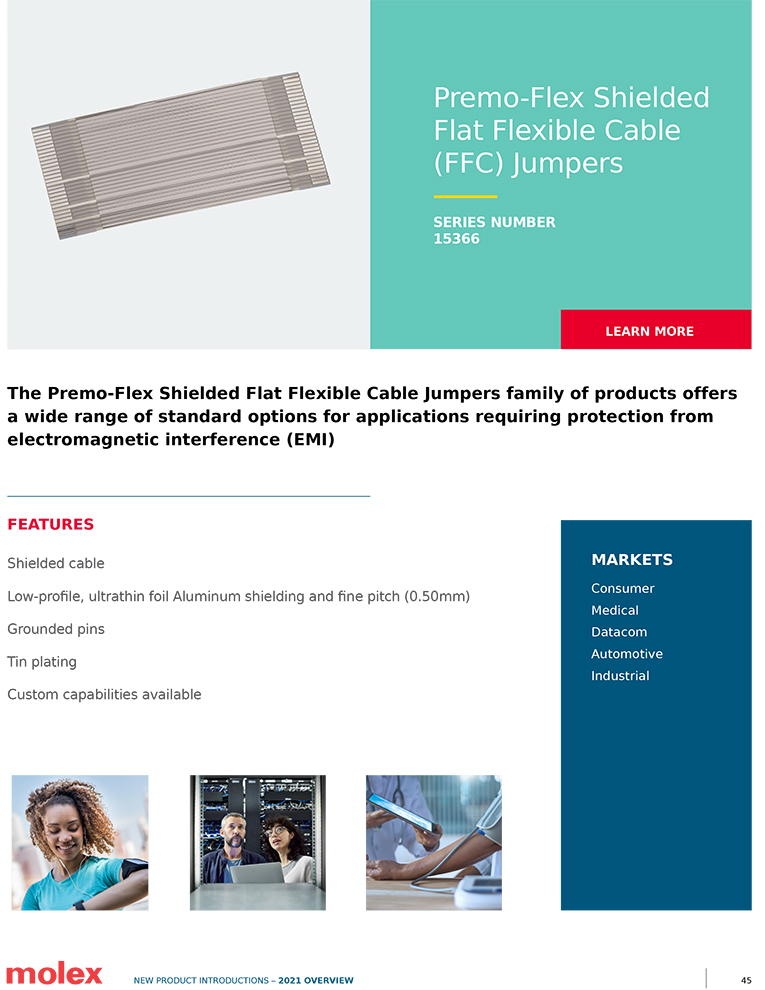 Premo-Flex Shielded Flat Flexible Cable (FFC) Jumpers - 上海涛融实业有限公司